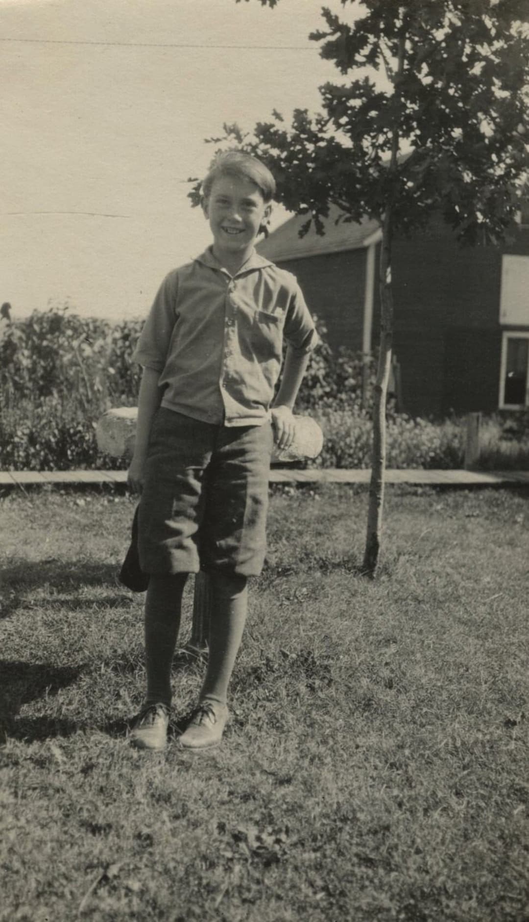 Original Vintage Photo Snapshot Boy Posing Outdoors Short - Etsy