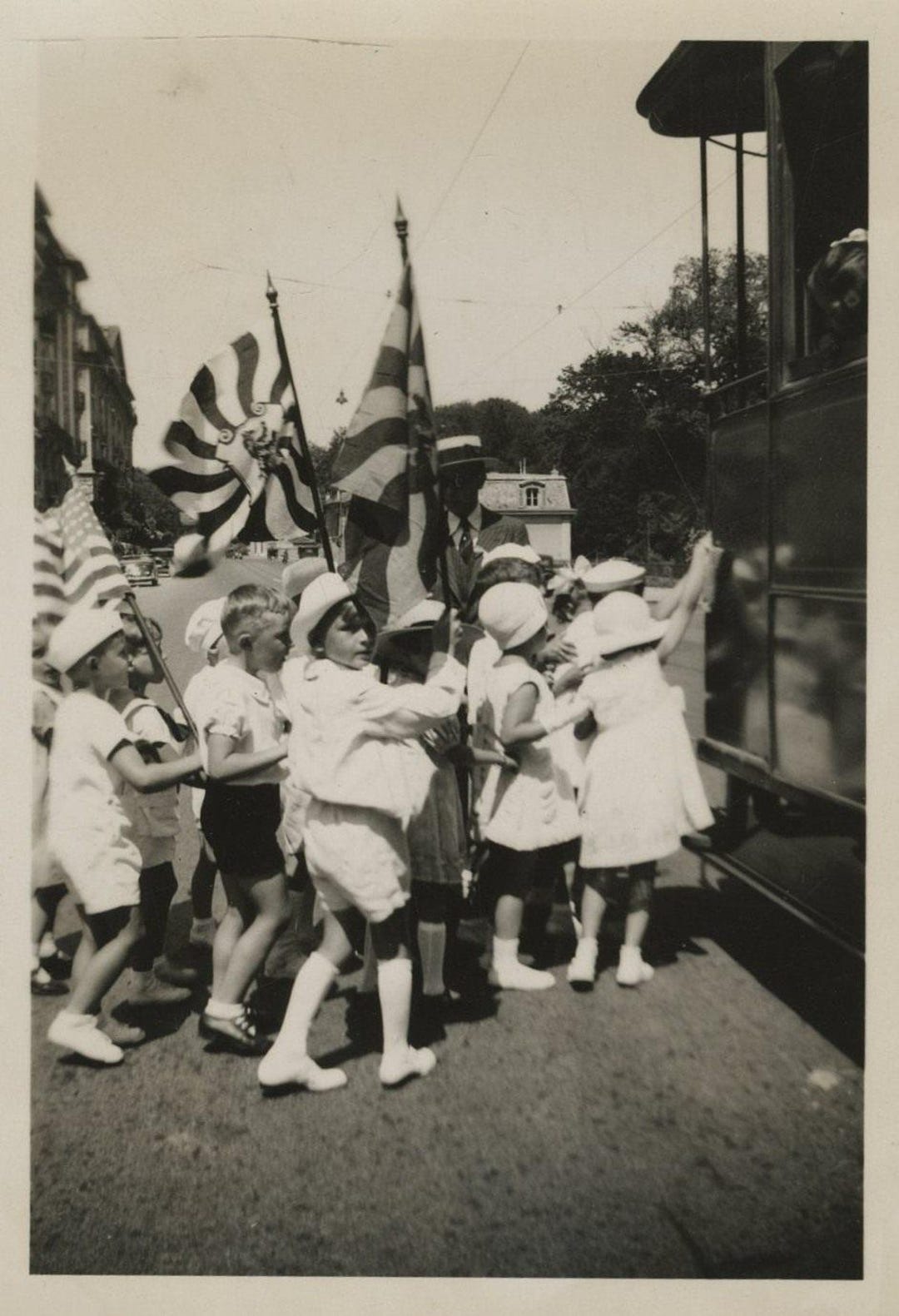 Original Vintage Photo Snapshot Children With Flags Parade 1930s - Etsy