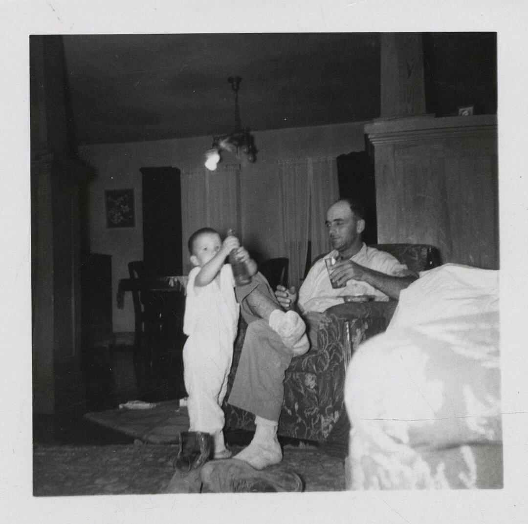 Original Vintage Photo Snapshot Man Small Boy 1950s - Etsy