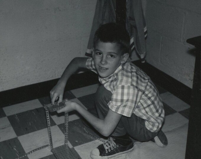 Original Vintage Photo Snapshot Boy Playing With Erector Set 1950s-60s ...