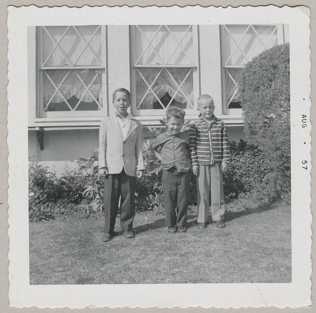 Original Vintage Photo Snapshot Boys Pose in Yard 1957 - Etsy
