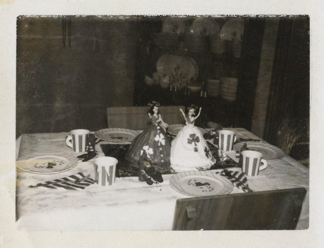 Original Vintage B & W Polaroid Doll Cakes on Party Table 1960s - Etsy