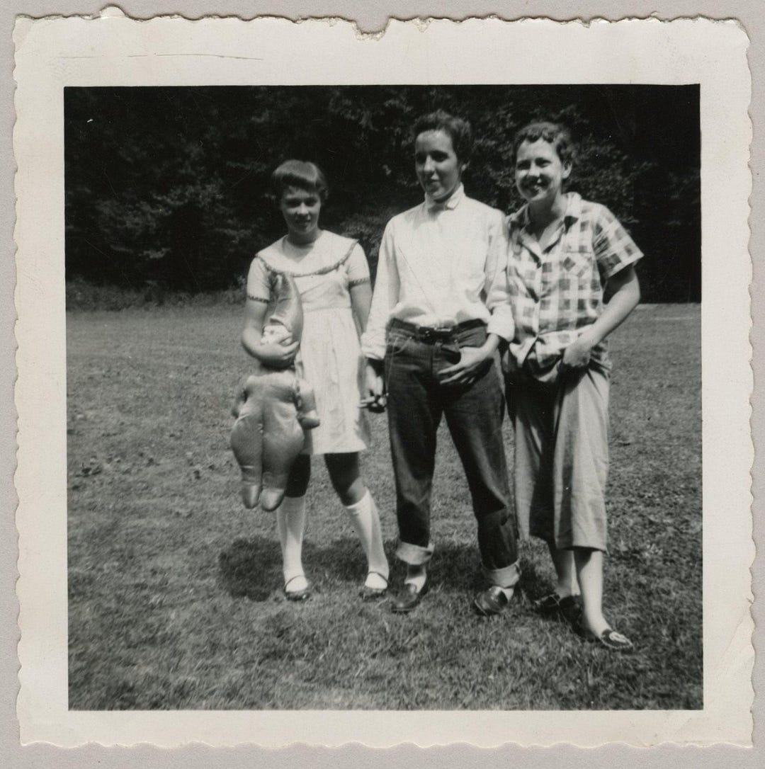 Original Vintage Photo Snapshot Women Pose Outdoors With Girl Holding ...