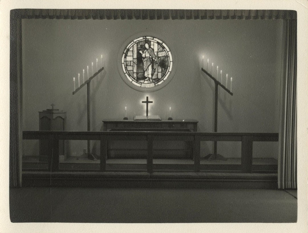 Original Vintage Photo Snapshot Church Interior Altar clark Chapel ...