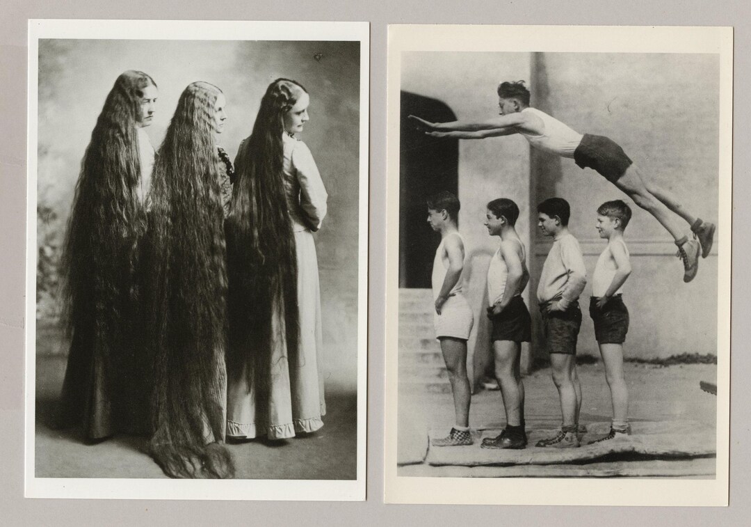 2 NEW POSTCARDS Reproductions of Vintage Photographs Long Hair Teen ...