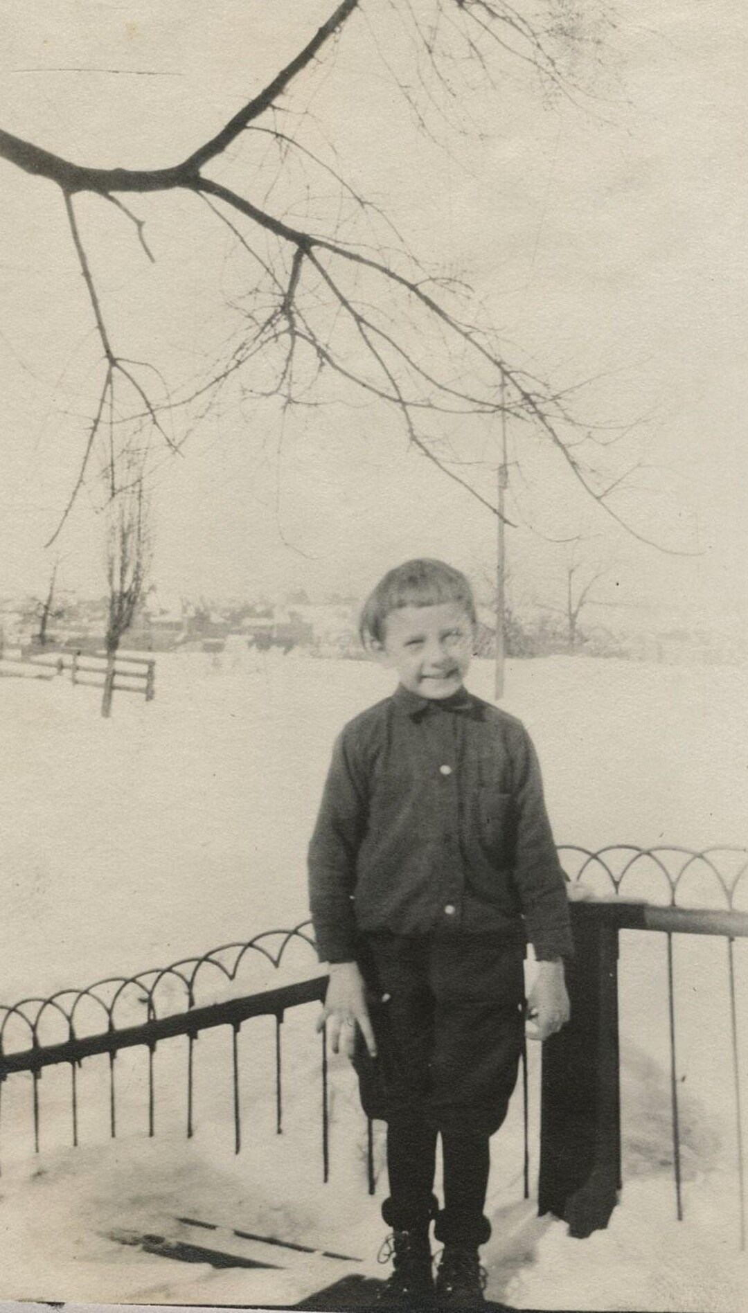 Original Vintage Photo Snapshot Boy Outdoors in Snow 1910s-20s - Etsy