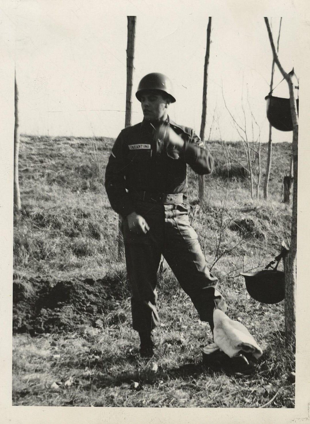 Original Vintage Photo Snapshot Soldier Field Helmet 1940s-50s - Etsy