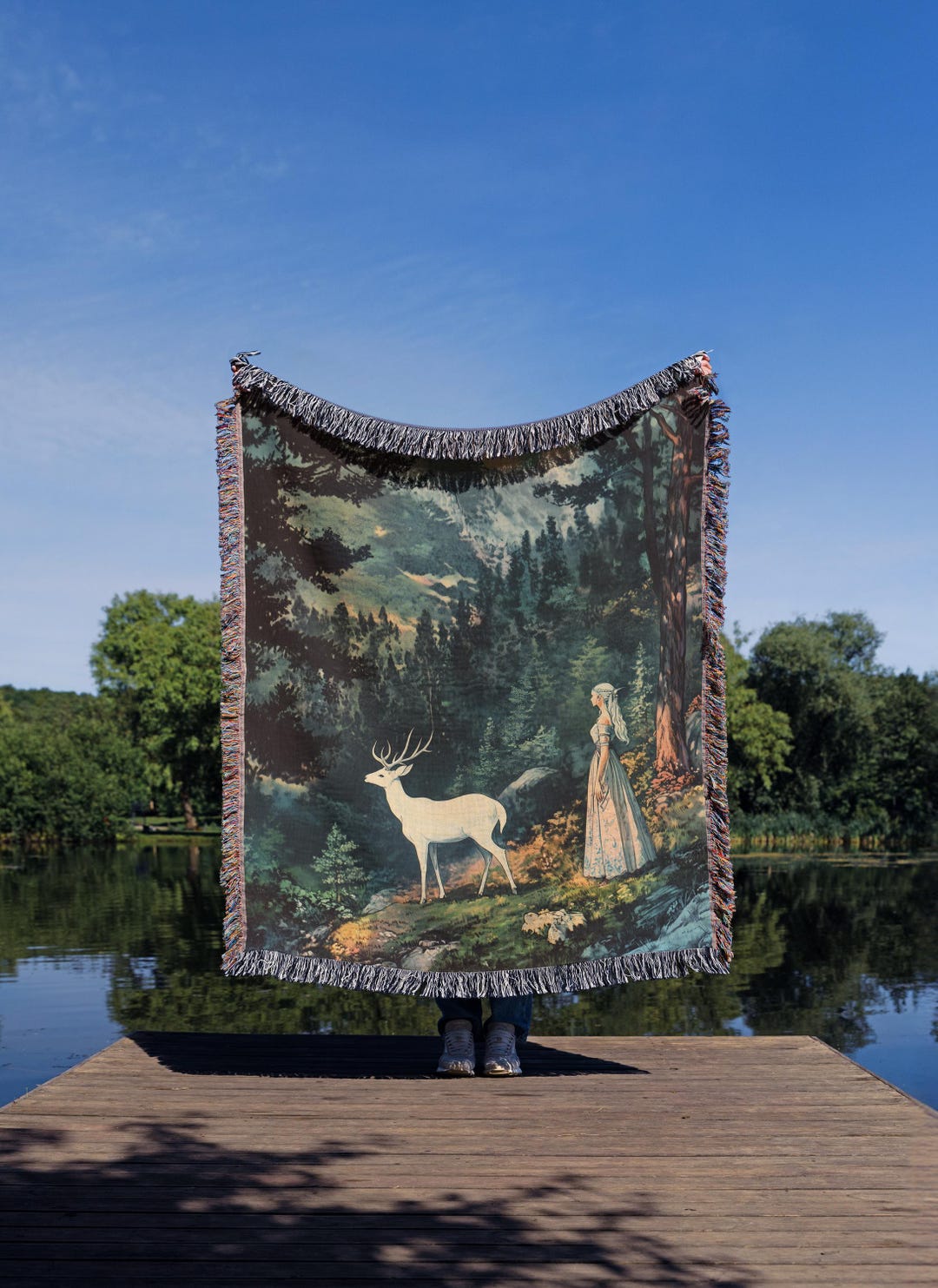 TOG Woven Blanket Fantasy Romance & Stag Tapestry Bookish Gift for ...