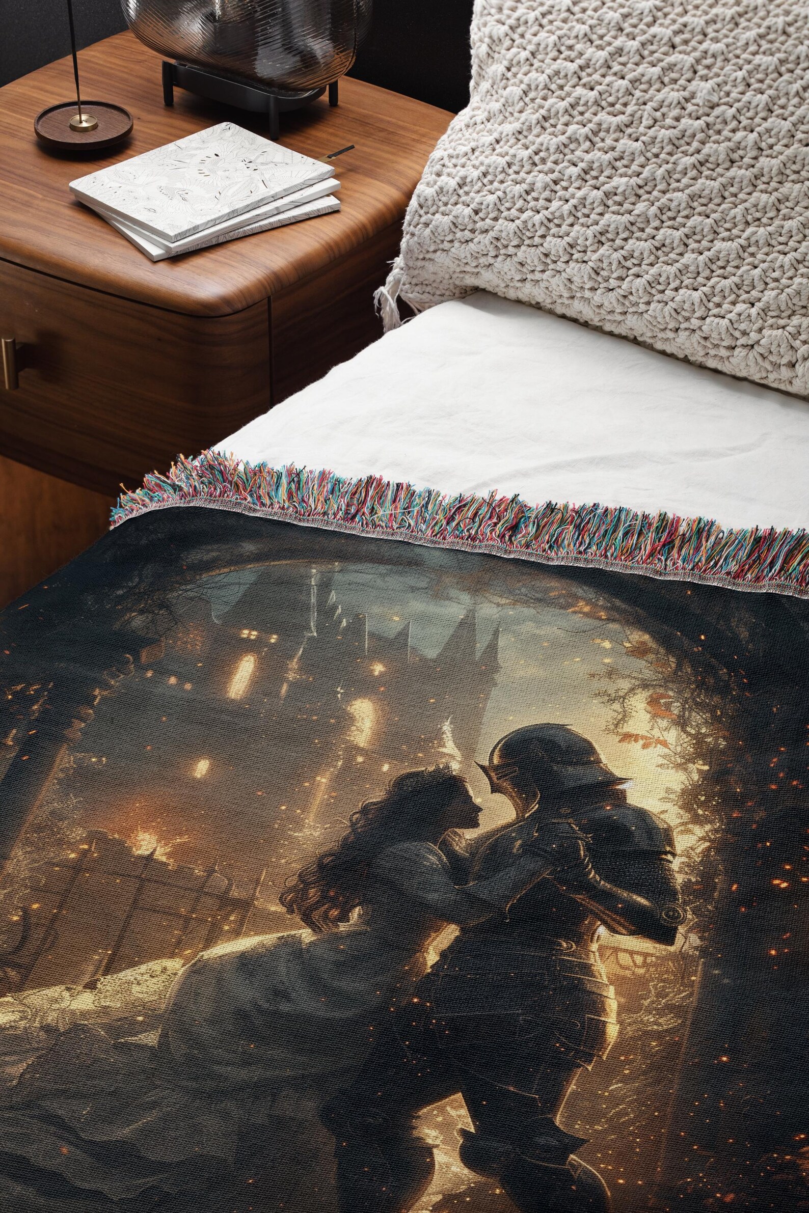 Personalized Gothic Knight Blanket Romantic Fantasy Tapestry Custom ...