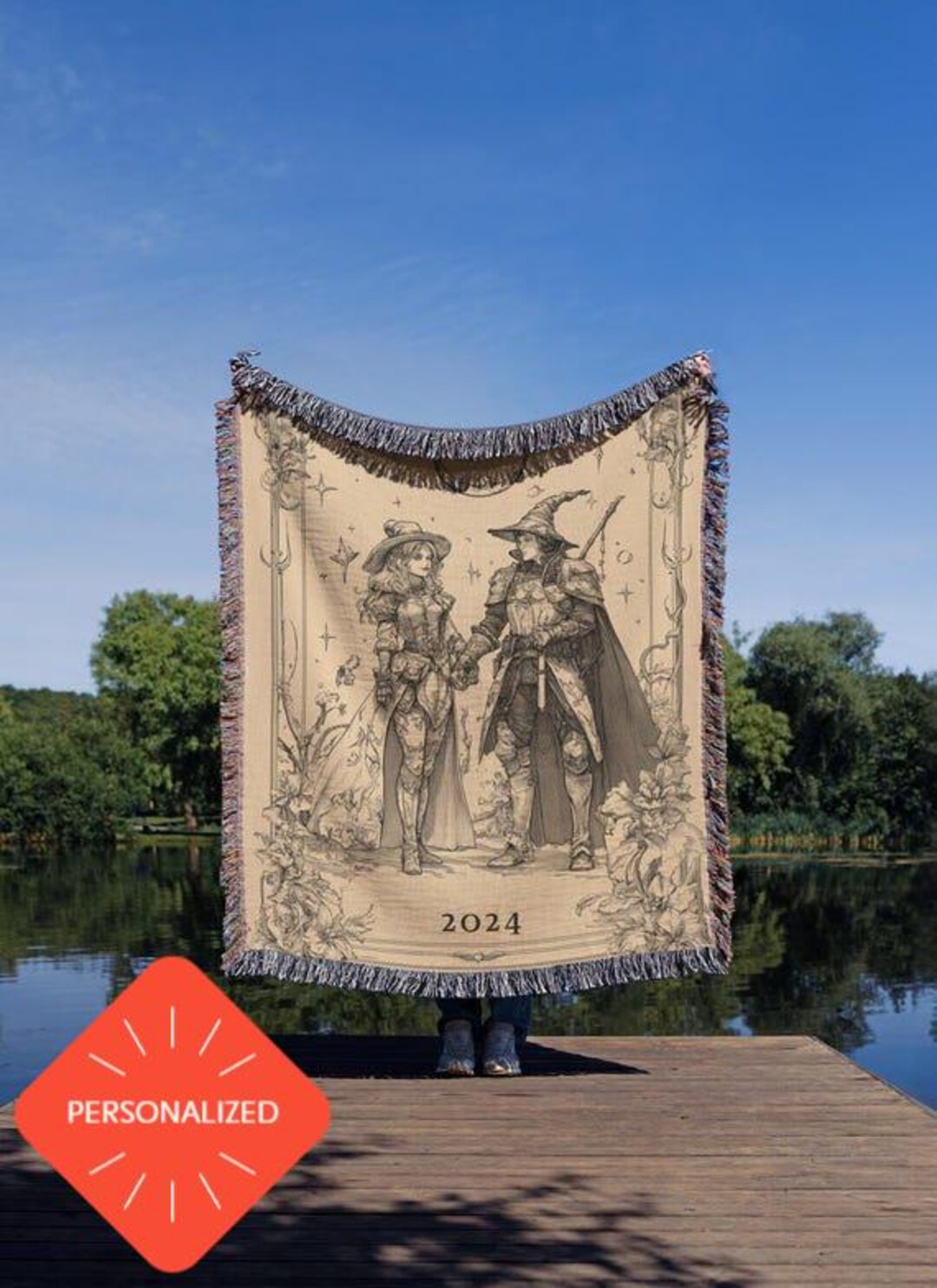 Custom Dnd Throw Blanket Gothic Fantasy Home Decor Personalized Light ...