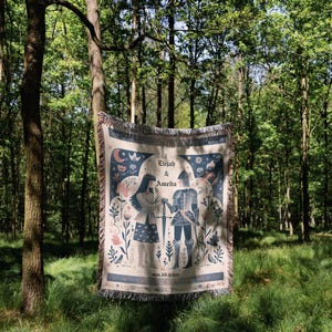 Custom Medieval Knight Blanket Castlecore Tapestry Personalized Wedding ...