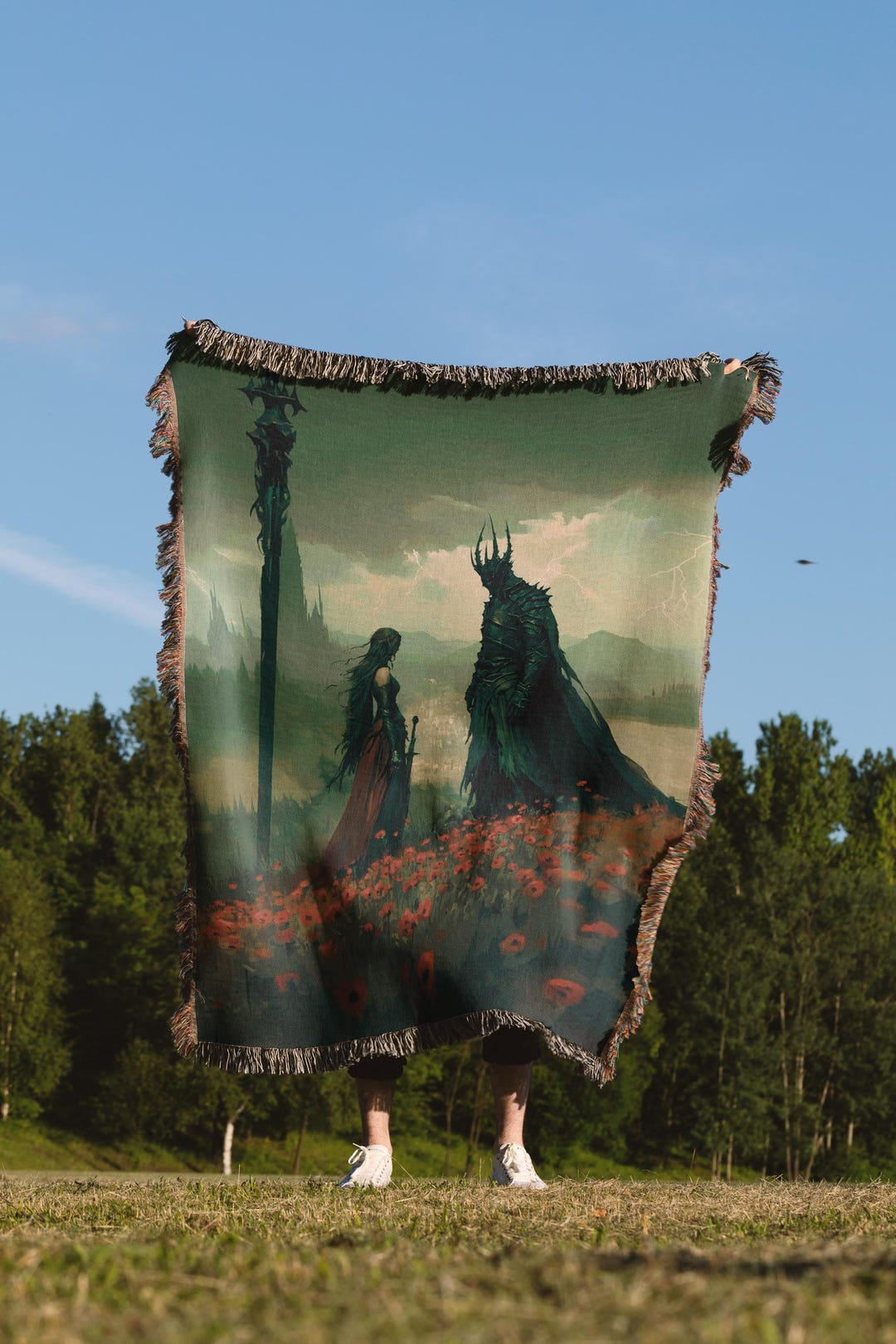 Dark Academia Medieval Knight Woven Blanket Gothic Romance Tapestry ...