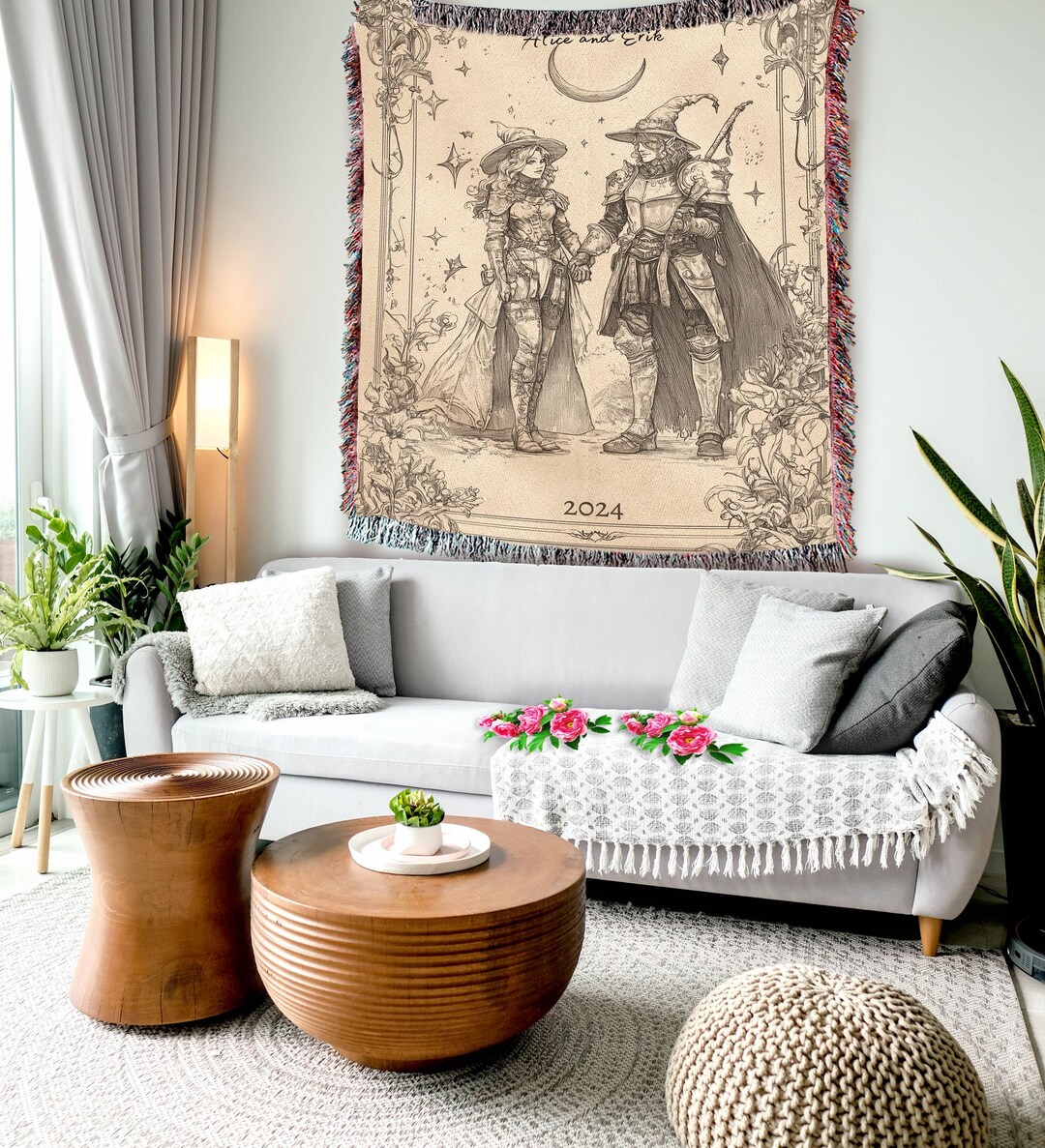 Personalized Dnd Throw Blanket Light Academia Fantasy Home Decor Custom ...