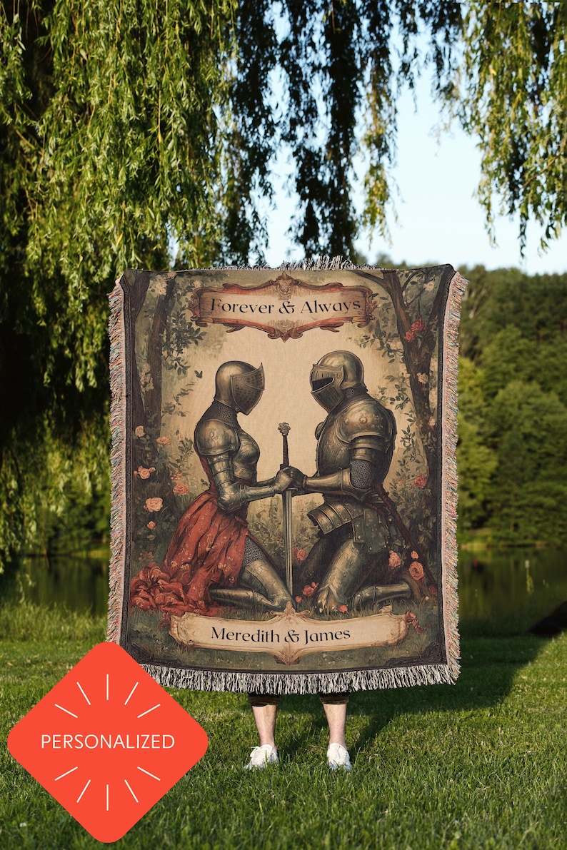 Personalized Medieval Knight Blanket Custom Name Tapestry Romantic ...