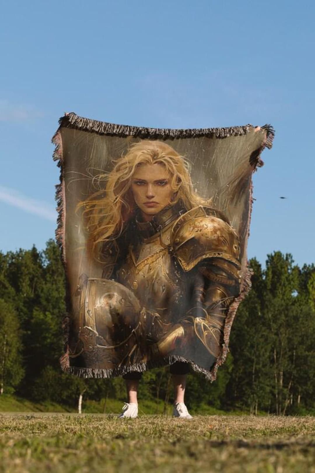 Medieval Warrior Blanket | Fantasy Tapestry Throw | Historical Decor ...
