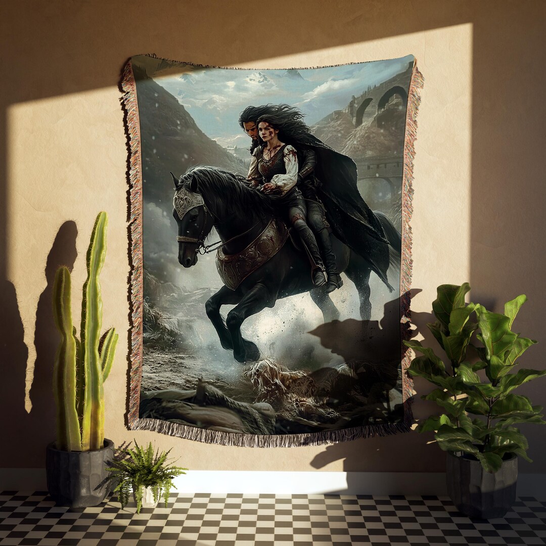 Elide and Lorcan Throne of Glass Blanket Sarah J Maas Elorcan Woven ...