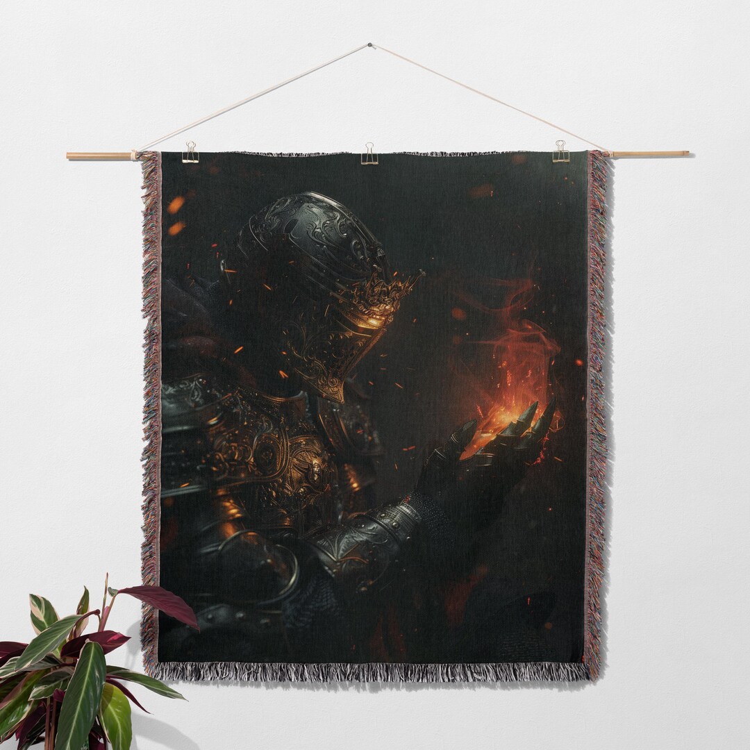 Knight Armor Dnd Blanket | Dark Academia Medieval Tapestry | Knight ...