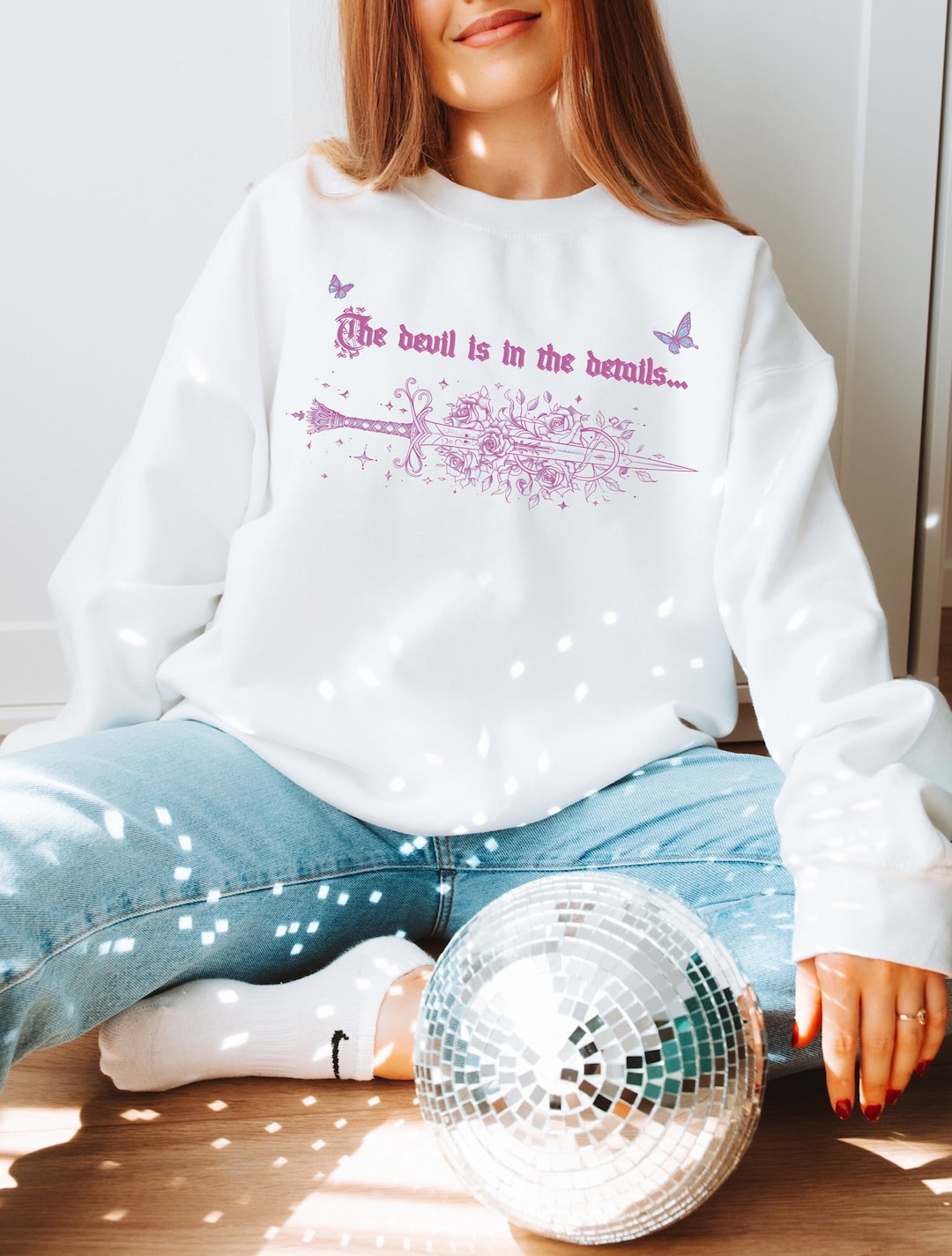 Quicksilver Book Inspired Sweatshirt With Floral Sword Art, Cozy Callie ...