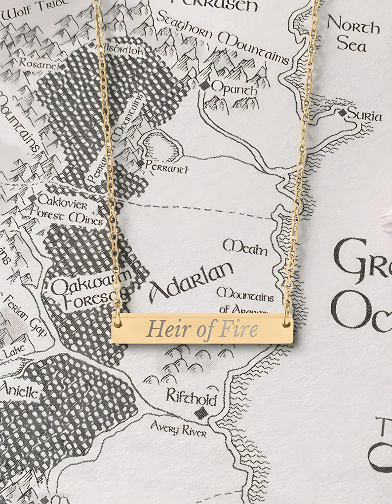 Heir of Fire Necklace Throne of Glass Jewelry Gold Rose Gold Silver ...