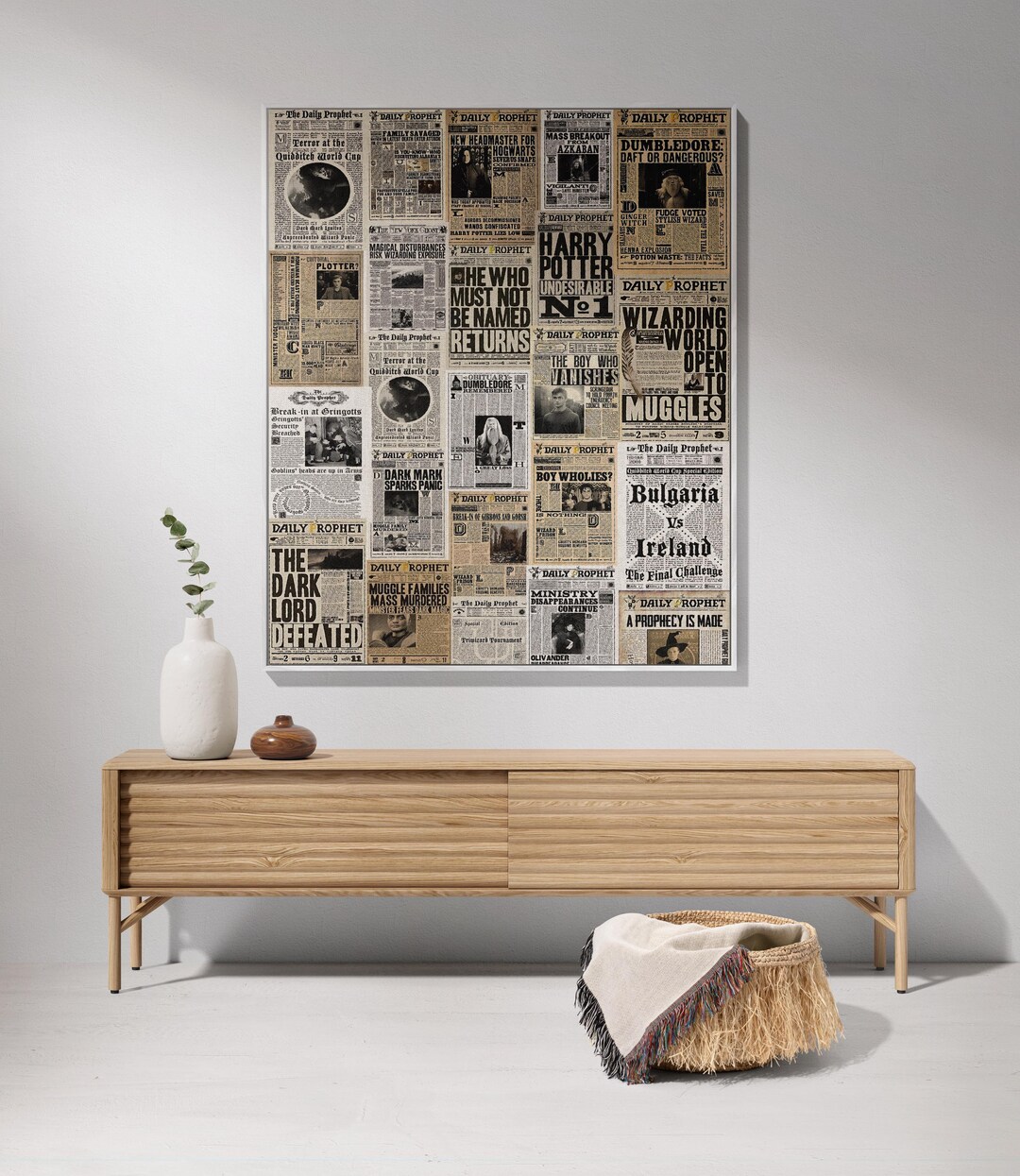 Wizarding World Newspaper Woven Throw Blanket Potterhead Gift Hp ...