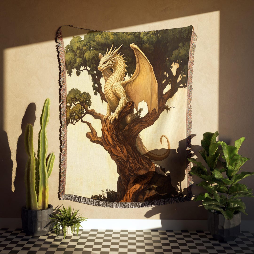 Dragon Woven Blanket Fairycore and Woodland Decor Dark Fairycore ...