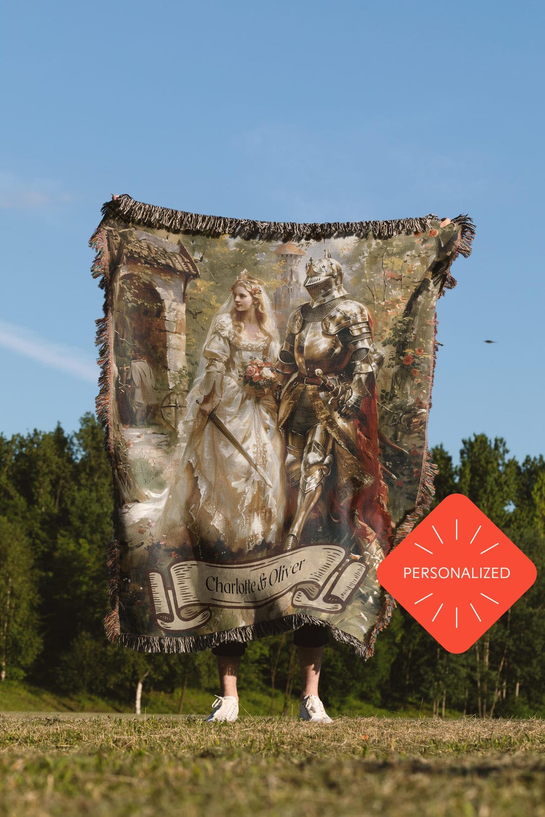 Personalized Knight Tapestry, Custom Romantic Wedding Gift, Light ...
