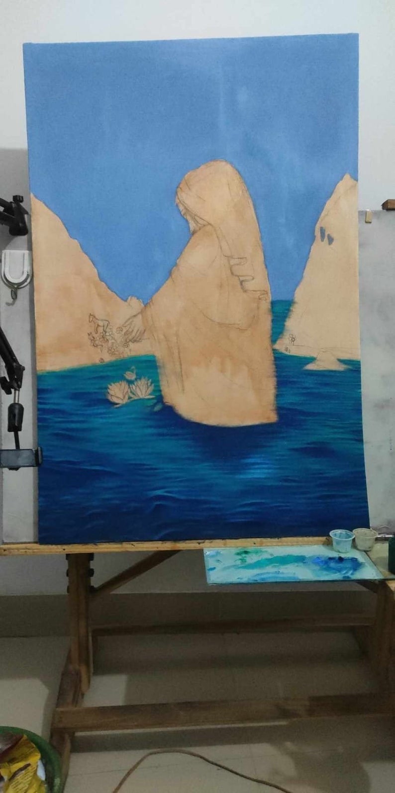 Birth of the Earth, Giant Mother Mary Acrylic on Canvas Painting 24 to ...