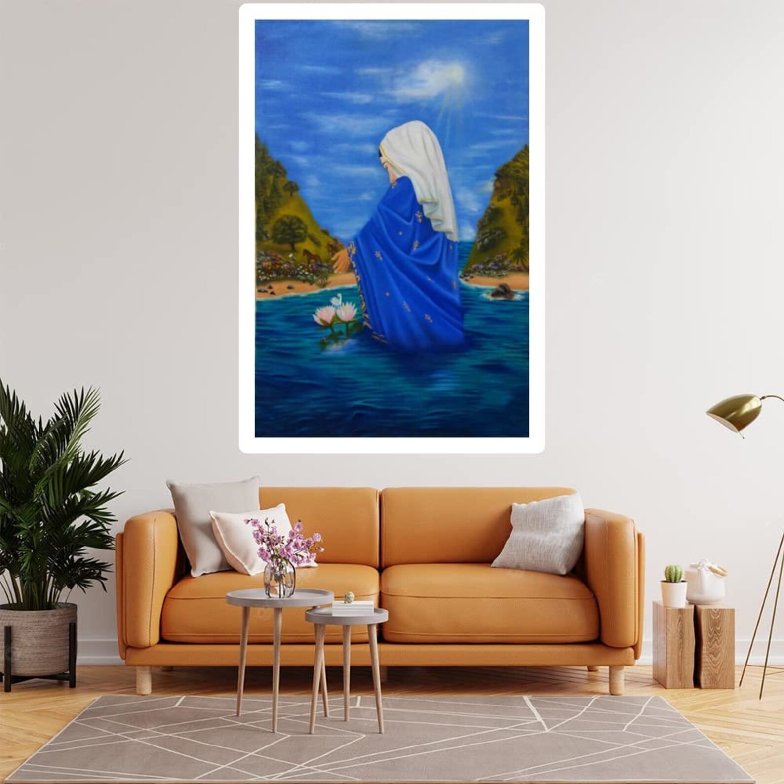 Birth of the Earth, Giant Mother Mary Acrylic on Canvas Painting 24 to ...