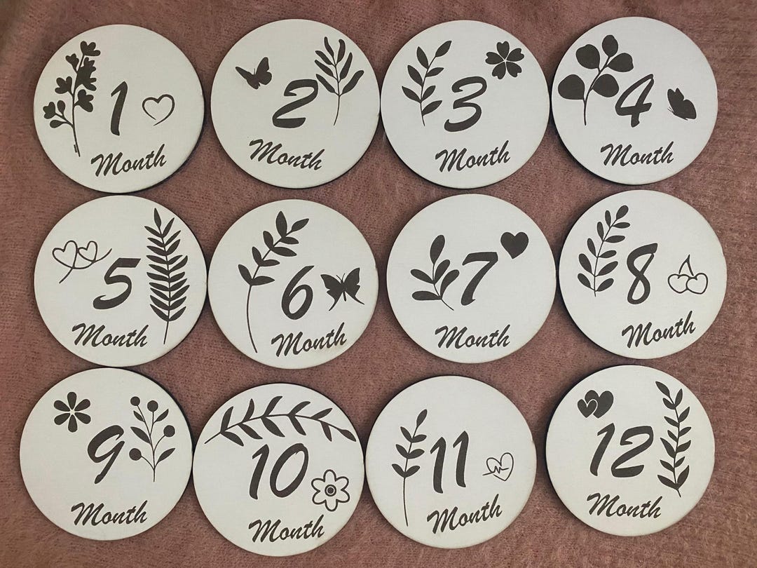 Custom Wooden Baby Milestone Cards Personalized Unique Wooden Milestone ...