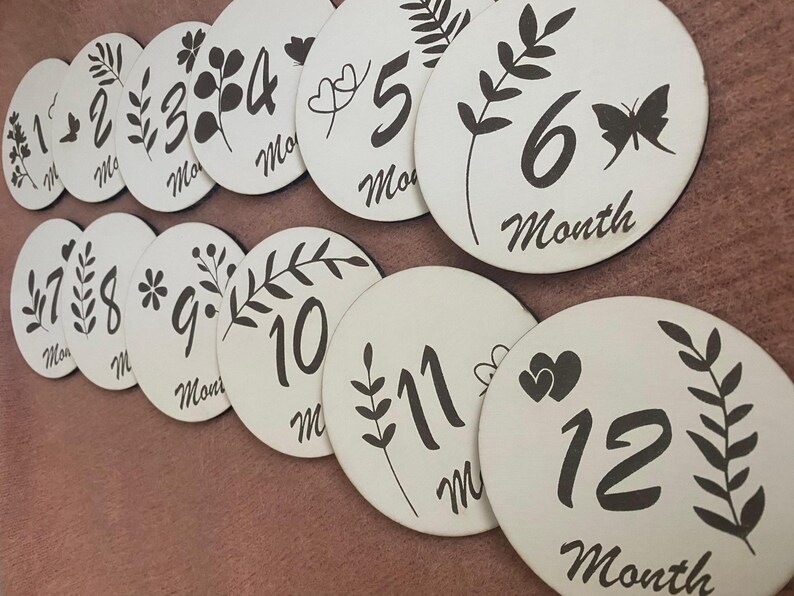 Custom Wooden Baby Milestone Cards Personalized Unique Wooden Milestone ...