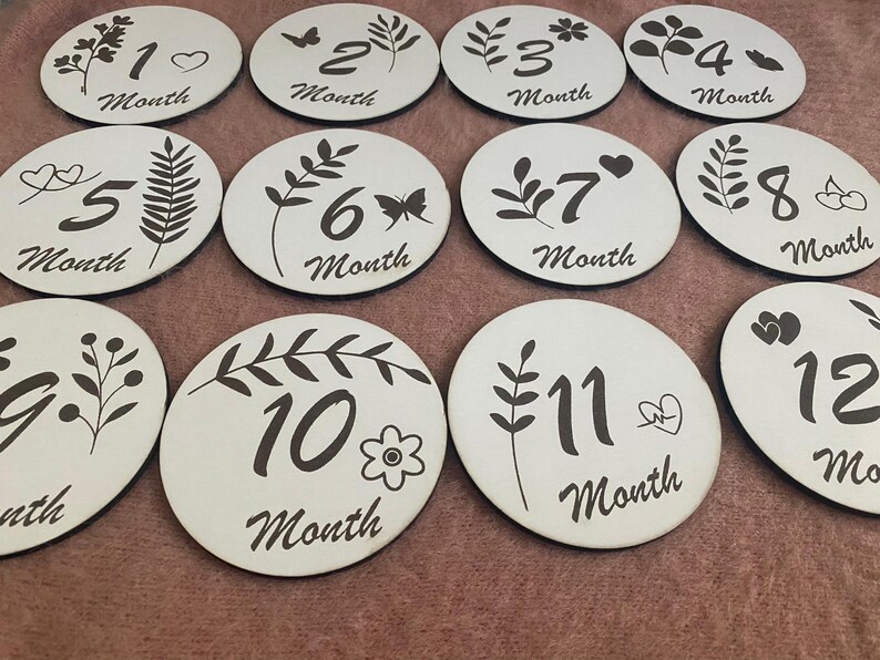 Custom Wooden Baby Milestone Cards Personalized Unique Wooden Milestone ...