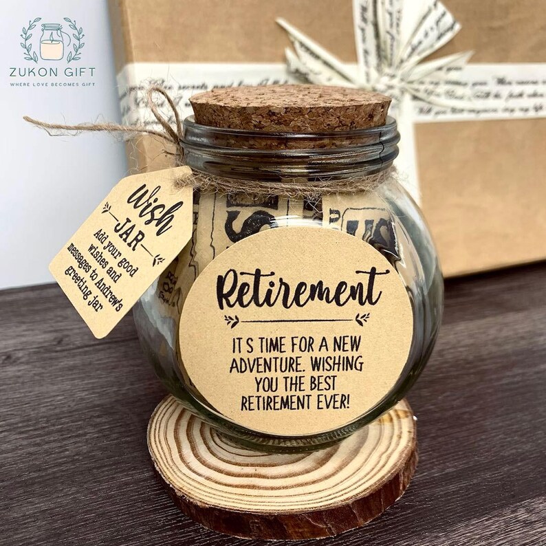 Personalized Retirement Jar, Happy Retirement Jar, Gift for Co Worker ...