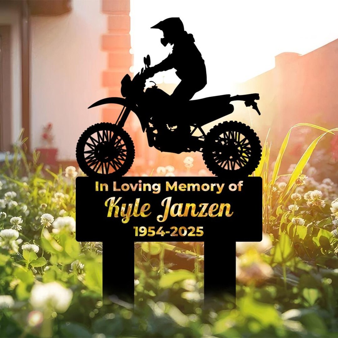 Personalized Dirt Bike Memorial Garden Stake, Custom Motorcycle Rider ...