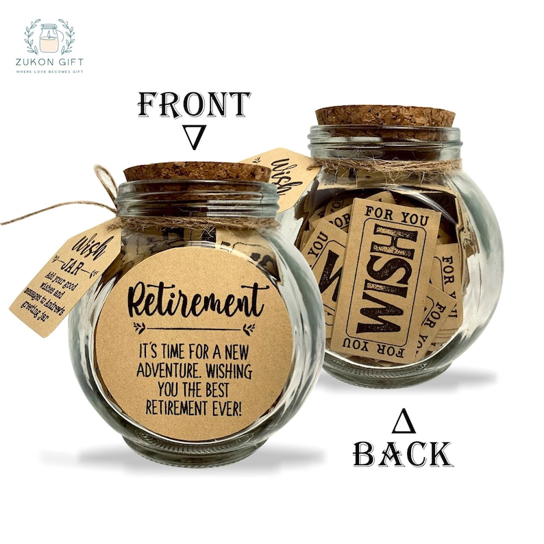 Personalized Retirement Jar, Happy Retirement Jar, Gift for Co Worker ...