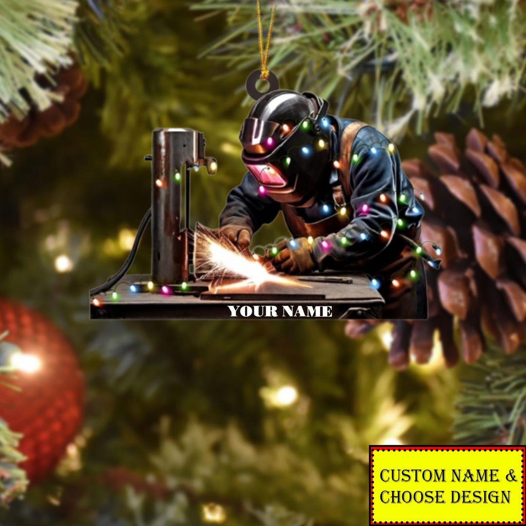 Personalized Welder Mask Acrylic/wooden Ornament Christmas, 2 Sides ...