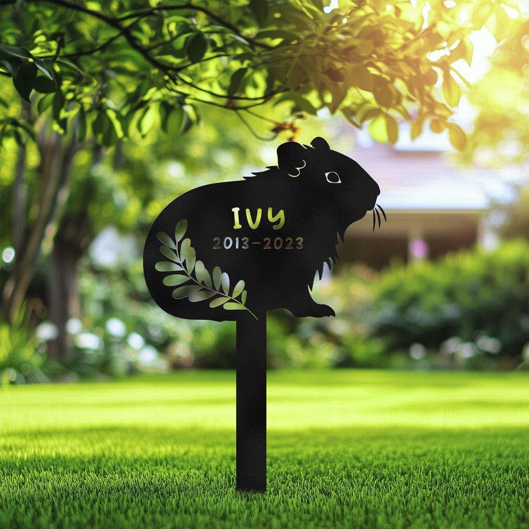Personalized Memorial Rabbit Garden Stake, Custom Bunny Silhouette Yard ...