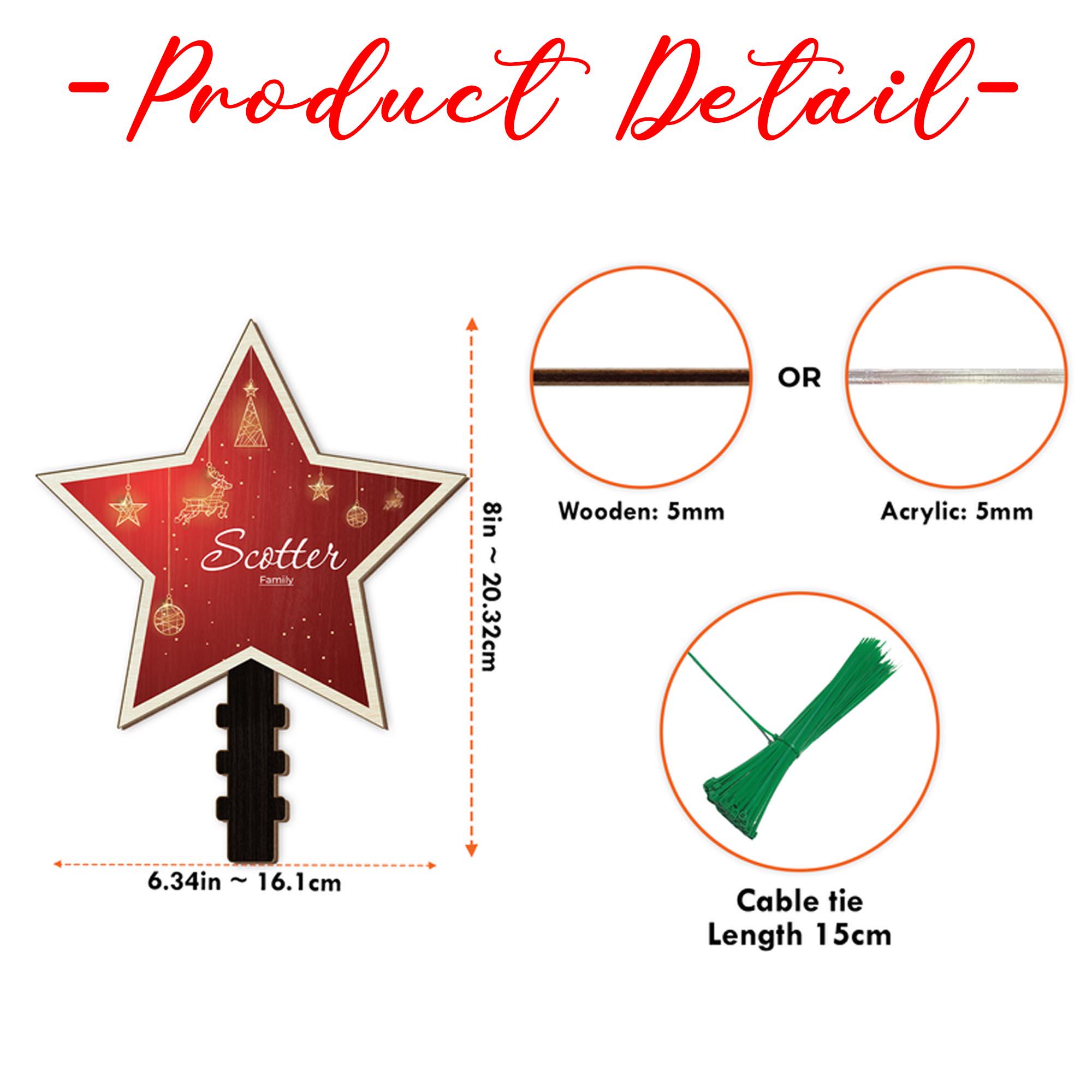 Personalized Family Tree Topper Star, Custom Photo Christmas Decoration ...