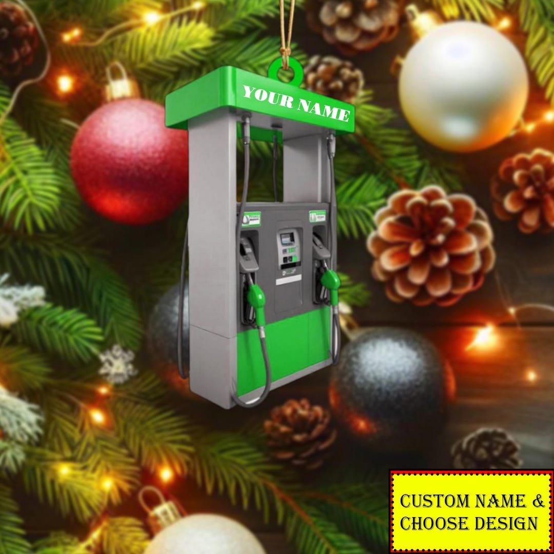 Gas Pump Christmas Ornament, Funny Gas Pump 2 Sides Ornament, Fuel Pump ...