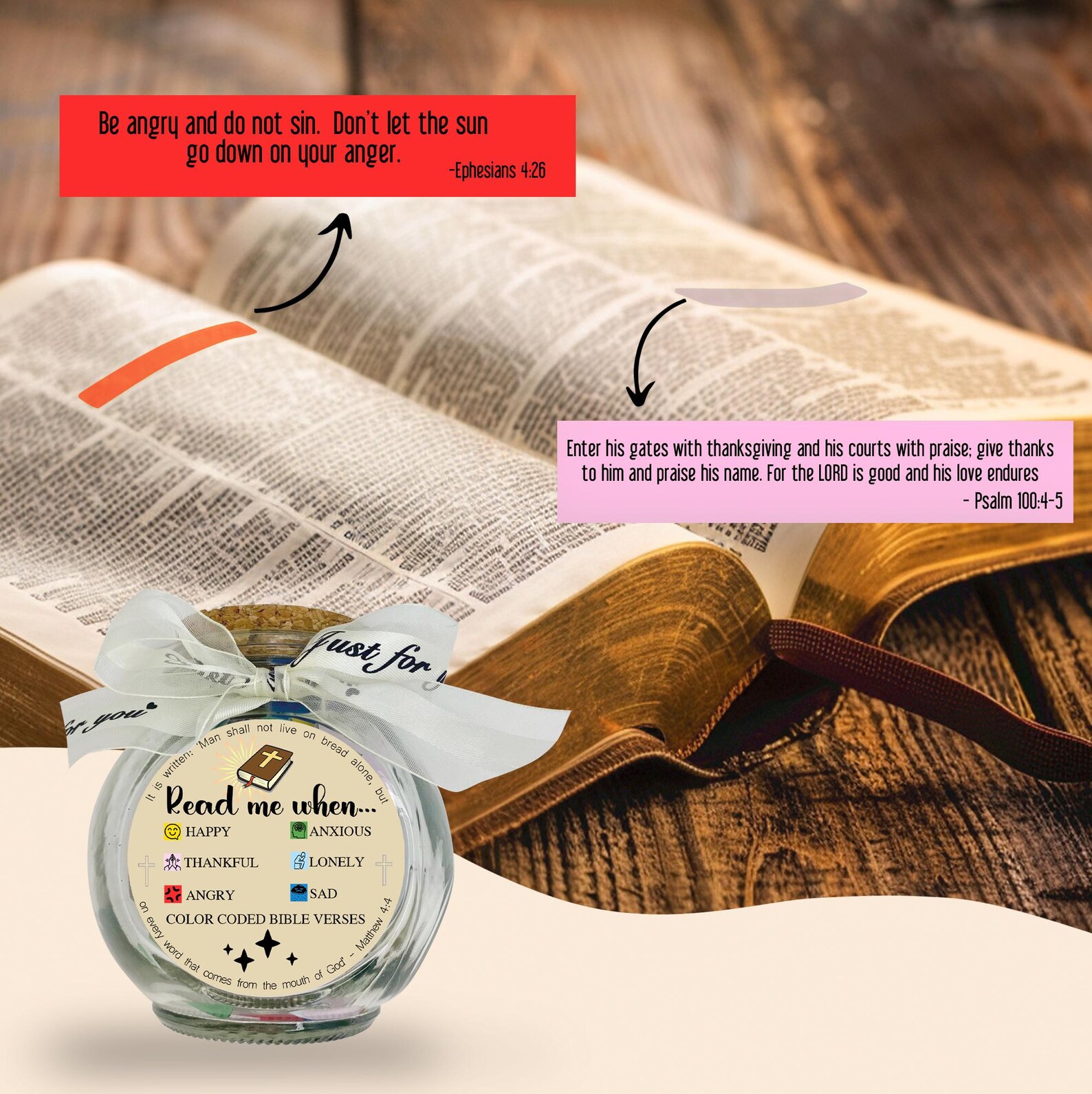 DIY Color Coded Bible Verses Jar for Emotions and Feelings, Christian ...