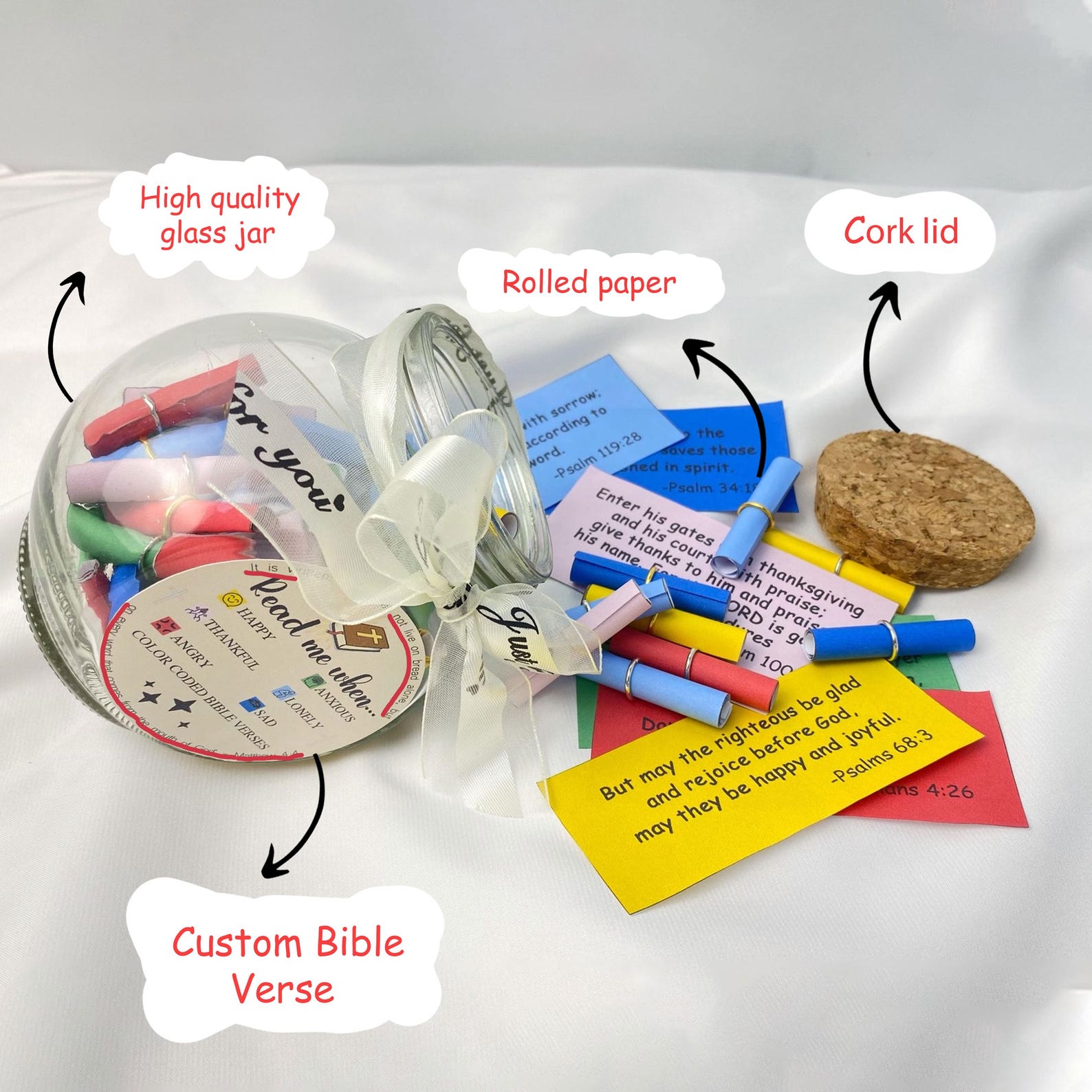 DIY Color Coded Bible Verses Jar for Emotions and Feelings, Christian ...