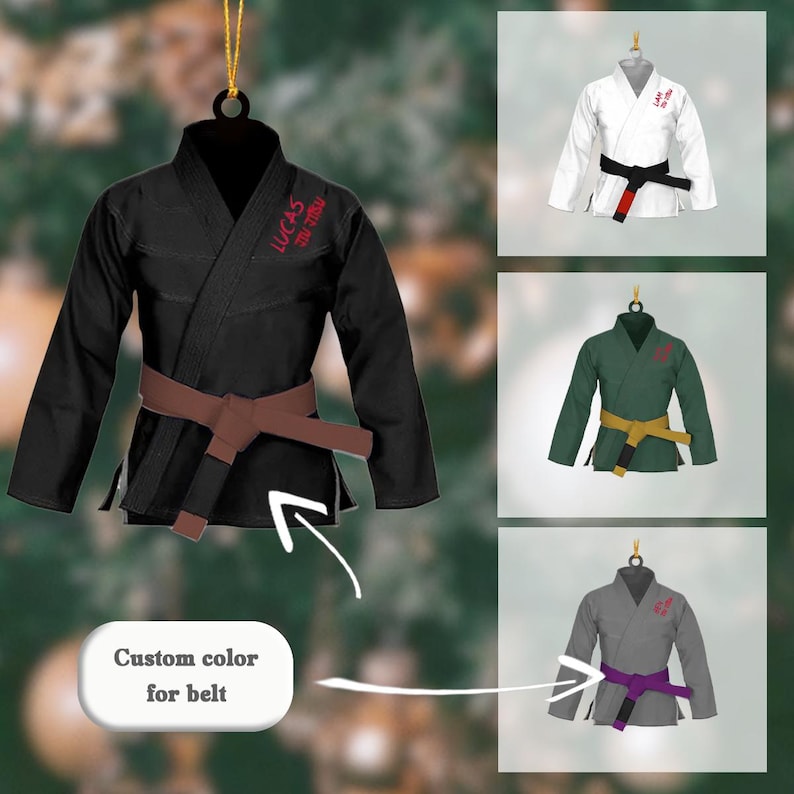 2 Sides Personalized Jiu Jitsu Uniform Ornament, Personalized BJJ ...