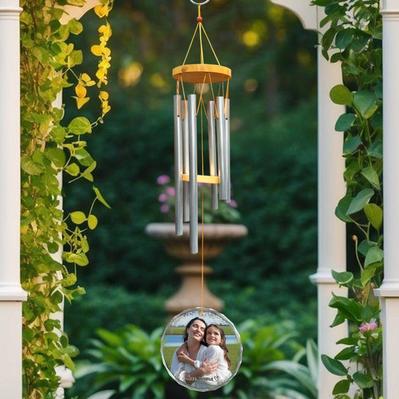 Personalized Windchimes With Glass Ornament, Family Windchime, Custom ...