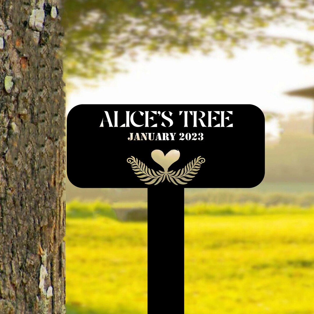 Personalized Memorial Tree Garden Stake, Custom Tree Dedication Sign ...