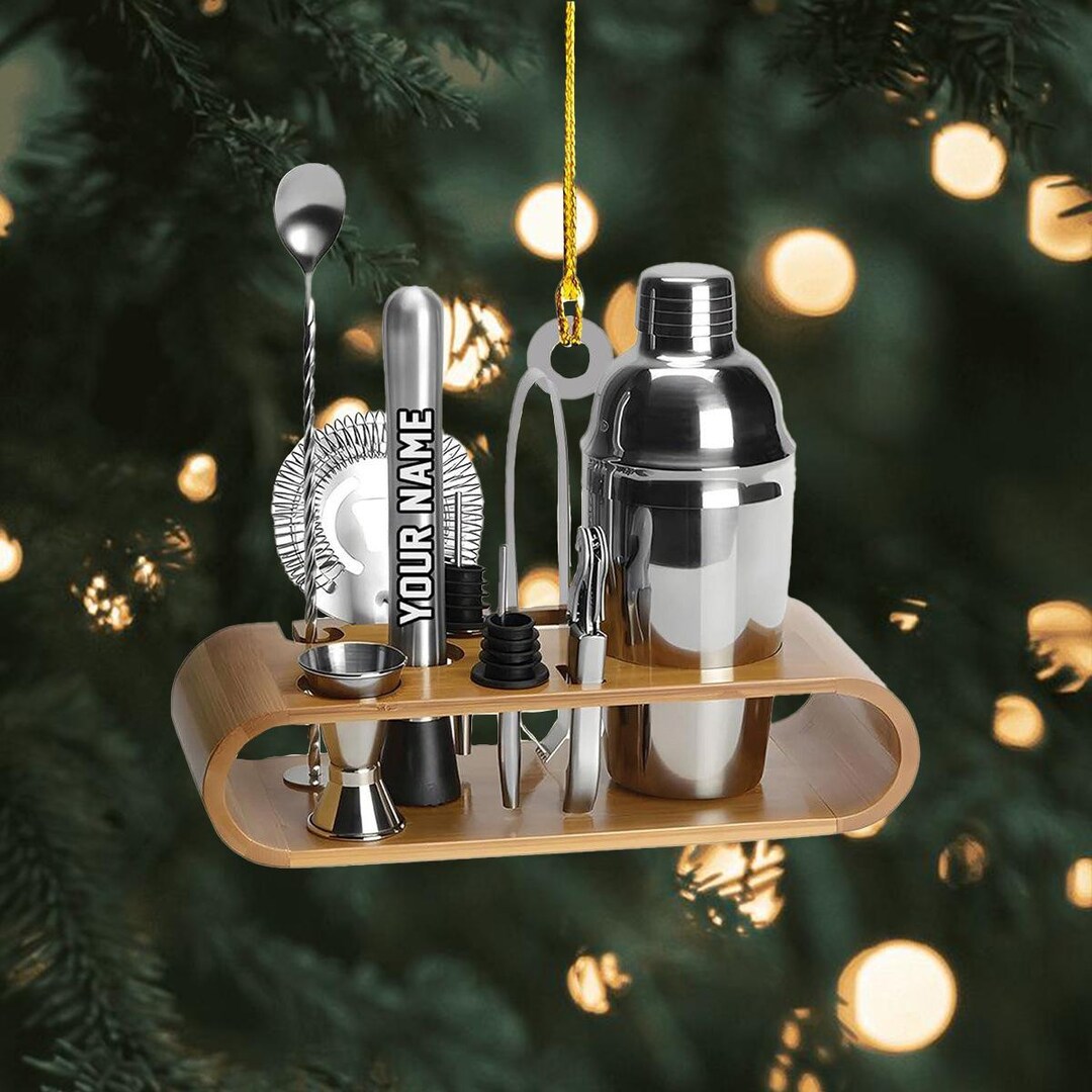 Personalized Bartender Christmas Ornament, Cocktail Shaker Christmas ...