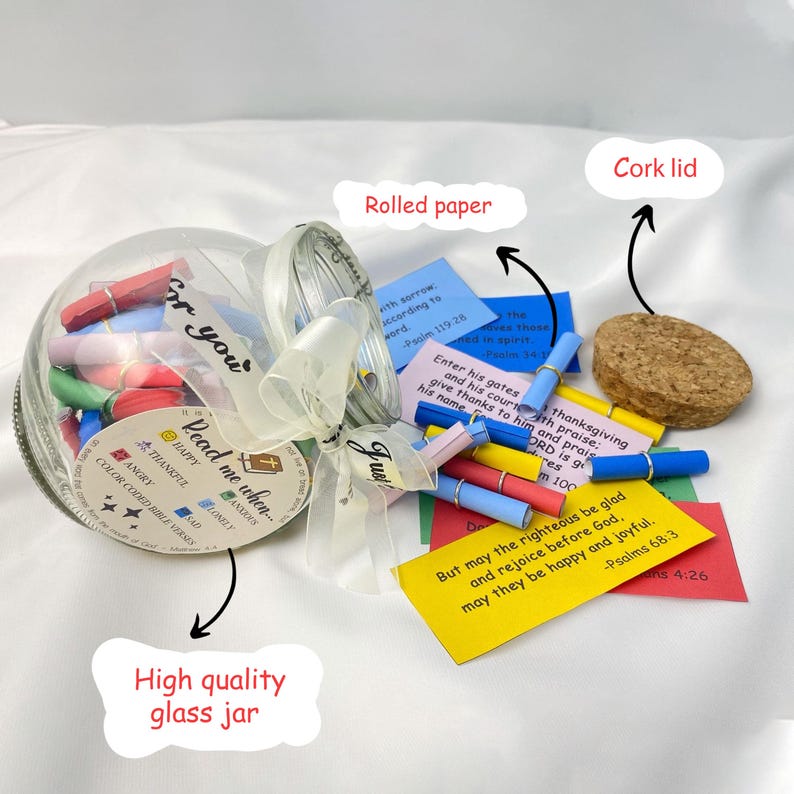 DIY Color Coded Bible Verses Jar for Emotions and Feelings, Christian ...