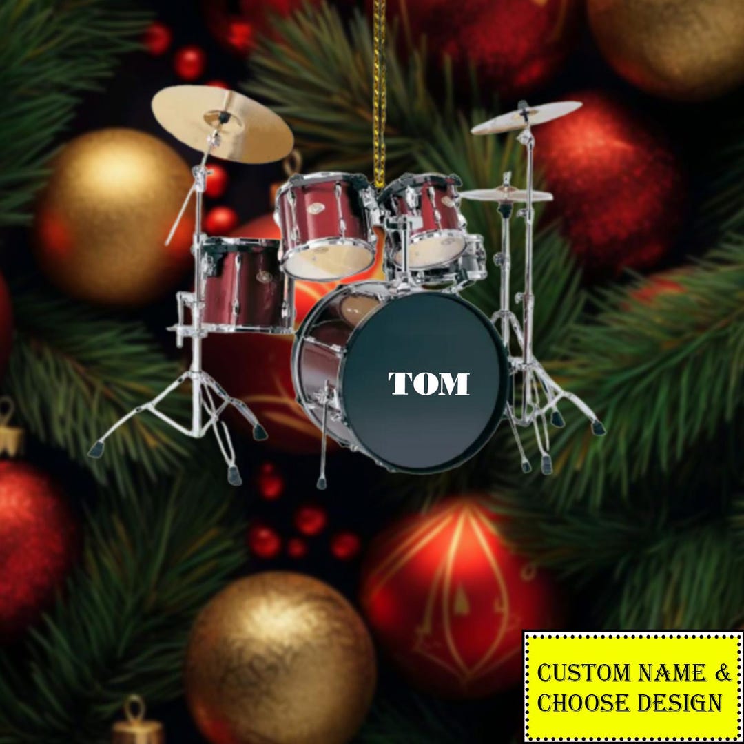2 Side Personalized Colorful Drum Christmas, Custom Drum Acrylic ...