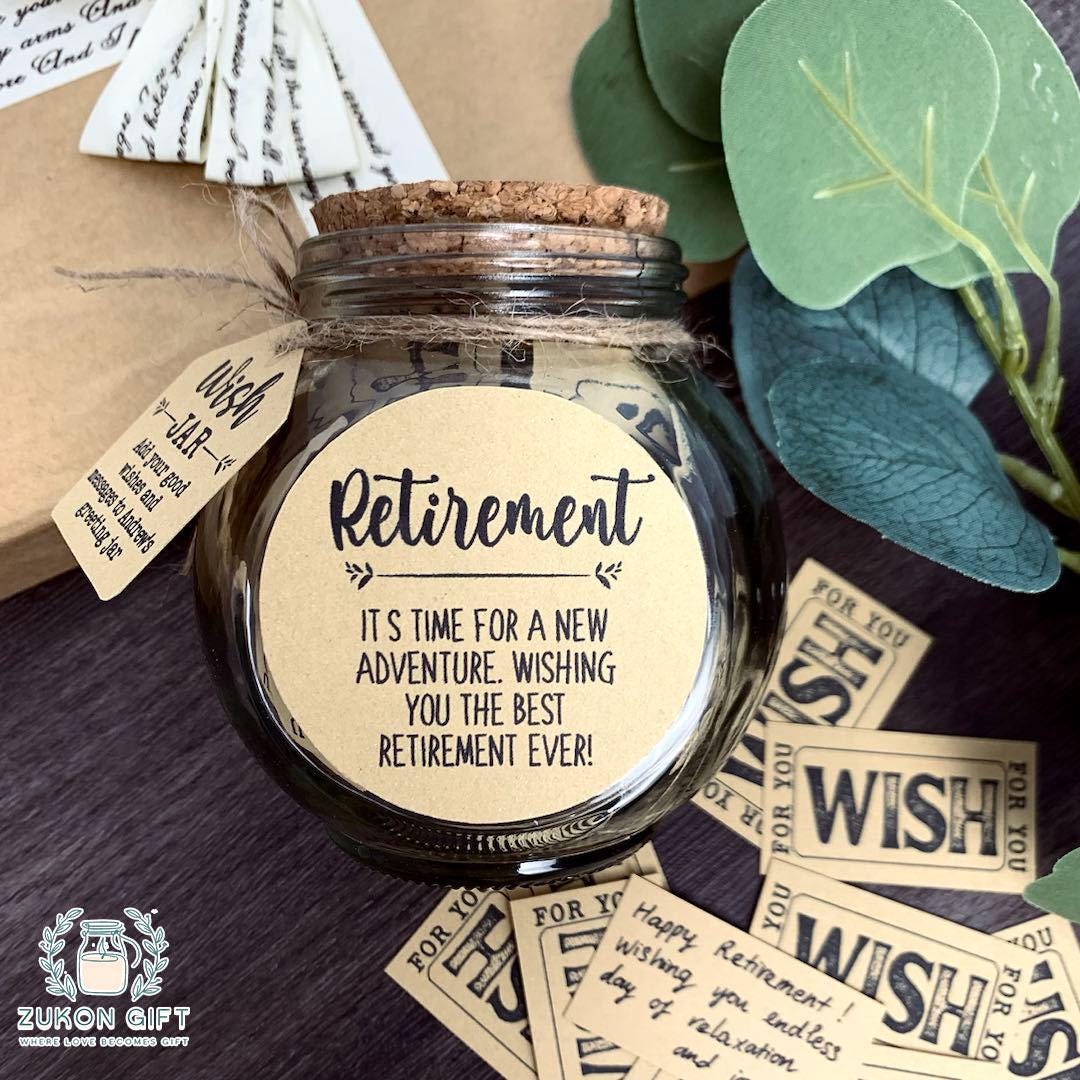 Personalized Retirement Jar, Happy Retirement Jar, Gift for Co Worker ...