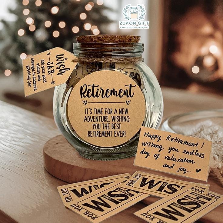 Personalized Retirement Jar, Happy Retirement Jar, Gift for Co Worker ...