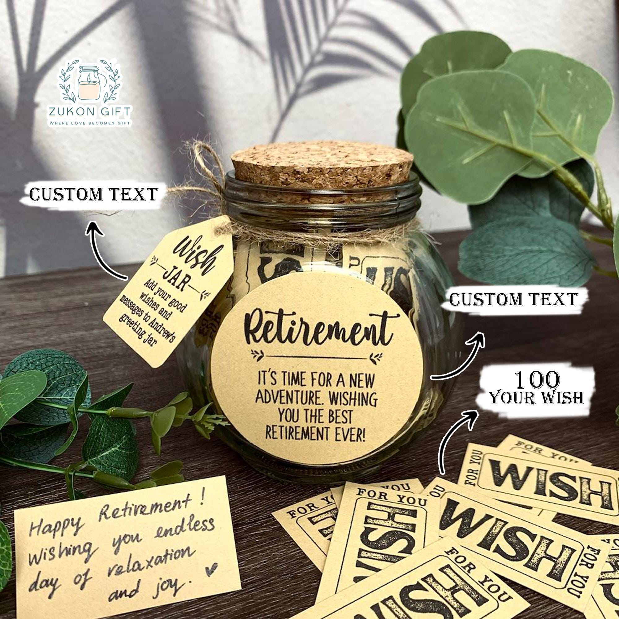 Personalized Retirement Jar, Happy Retirement Jar, Gift for Co Worker ...