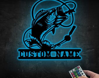 Custom Bass Fishing Themed Metal Sign - Etsy